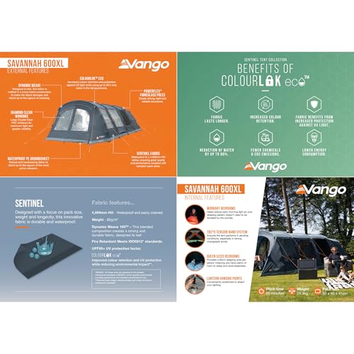 Vango Savannah 600XL 6-Person Tent with Awning - Yorkshire Outdoor ...