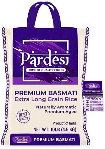 Amazon.com : Pardesi Basmati Rice 10LB, Extra Long Grain - Premium ...