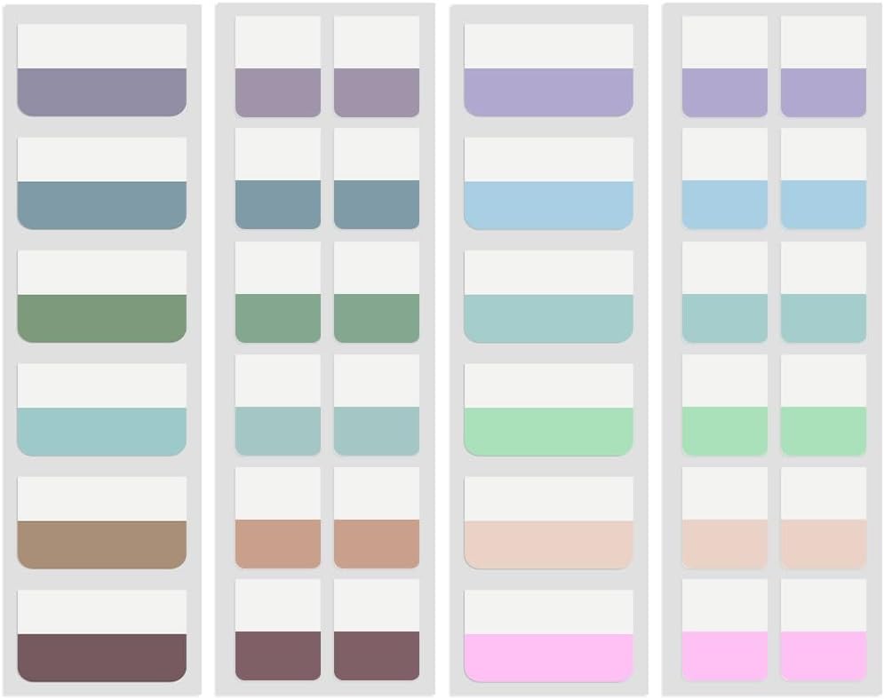 Amazon.com : 240 Pcs 1Inch Sticky Index Tabs, Repositionable Colored ...