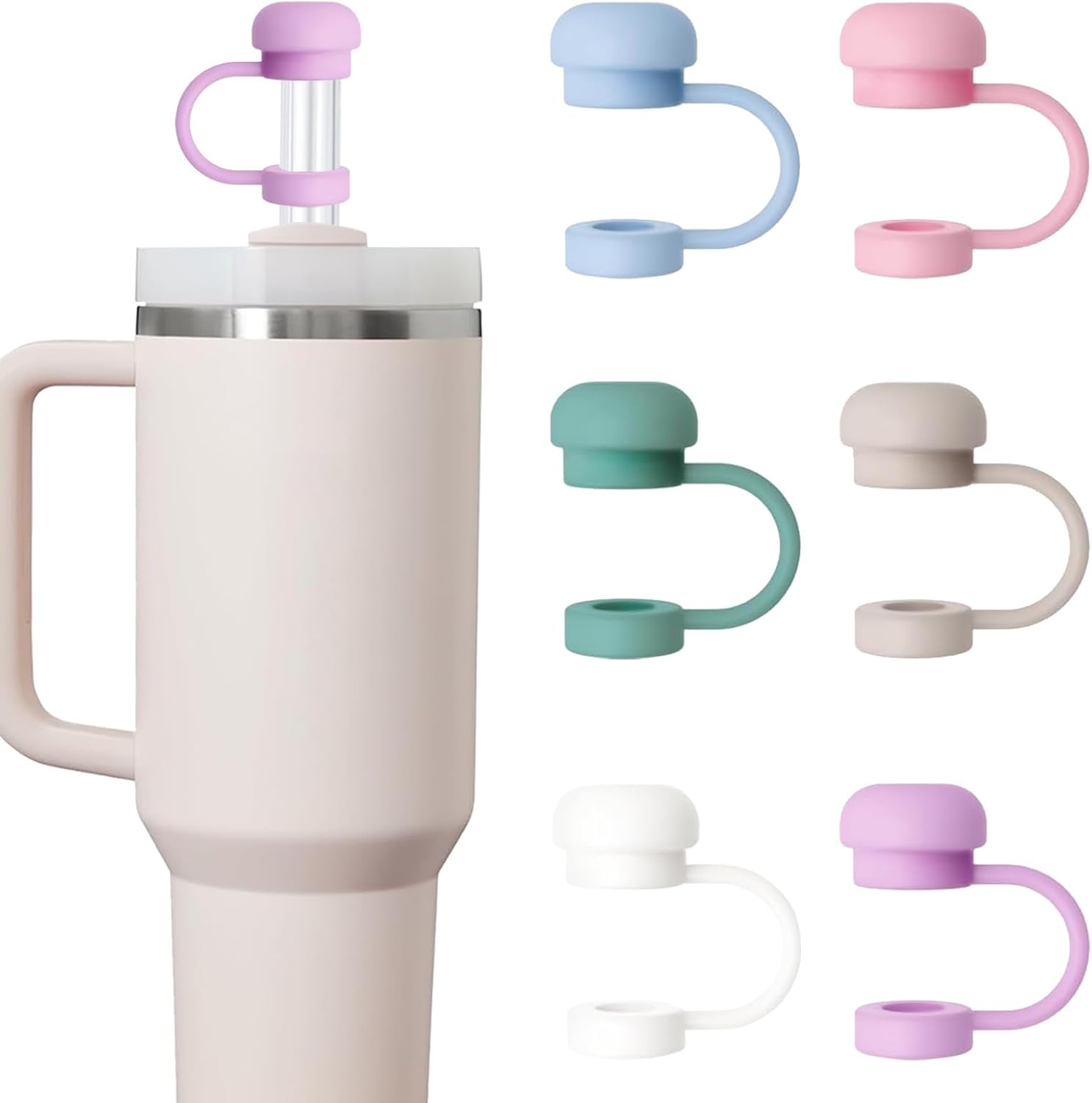 Amazon.com: Oathast Stanley Cup Straw Cover, 6 Pcs Straw Toppers 10mm ...