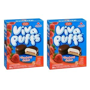 Amazon.com: Dare Viva Puffs Strawberry Cookies, 300g/10.6 oz (Pack of 2 ...