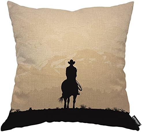 Amazon.com: Beabes Cowboy Boots Throw Pillow Cover, 18x18 Inch Retro ...