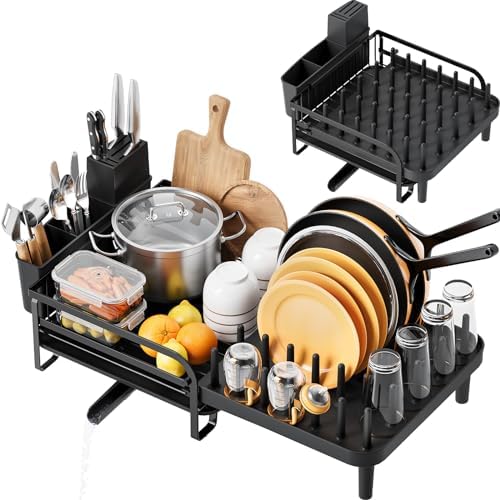 Amazon.com - Urackify Extendable Dish Drying Rack for Kitchen Counter ...