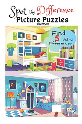 Spot the Difference Picture Puzzles "BEDROOM" Find 5 Differences vol.42 ...