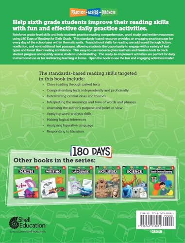 Snapklik.com : 180 Days: Reading For 6th Grade 2nd Edition Practice ...