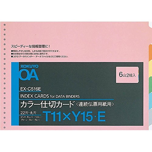 Kokuyo continuous slip for Color Partition Cards, 6 Color 6 Mountain 20 ...