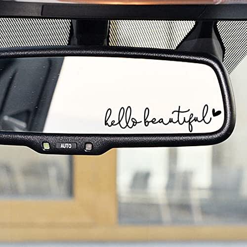 Amazon.com: 3x Hello Beautiful Rearview Mirror Decal, Vanity Mirror ...