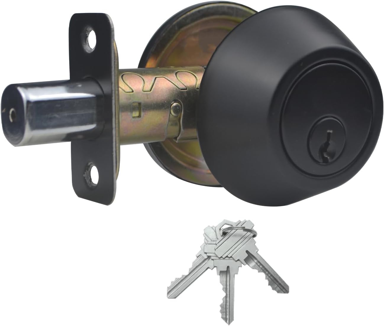 Comfhouse 1 Side Keyed Deadbolt Lock,Single Cylinder Dead Bolt, Matte ...