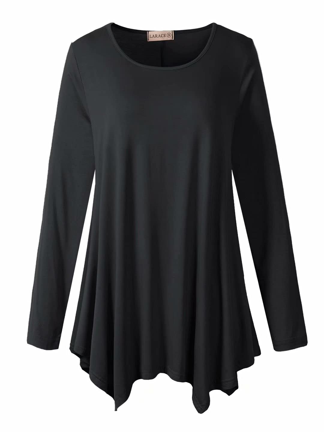 LARACE Womens Long Sleeve Flattering Comfy Tunic Loose Fit Flowy Top ...