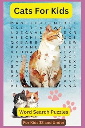 Cats For Kids Word Search Puzzle Book: Pounce into fun with this purr ...