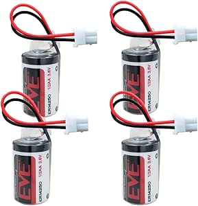 Amazon.com: NOOKK (Pack of 4) ER14250 3.6V 1200mAh LS14250 1/2 AA Size Lithium Battery with Plug ...
