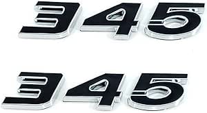Amazon.com: Two Pcs 345 Emblem Badge Decal Sticker Compatible with ...