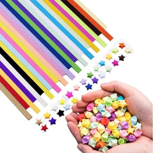 Amazon.com : Origami Paper Stars, Colorful Handcraft Origami Lucky Star ...
