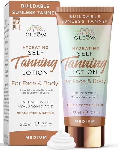 Amazon.com: GLEOW Self Tanner Medium, Self Tanning Lotion for Face ...