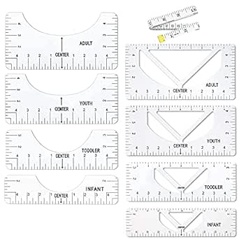 Amazon.com: 9Pcs T-shirt Ruler Guide for Vinyl Alignment, Tshirt-Ruler ...