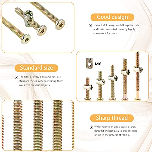 Furniture Bolt Nut Set Zinc Plated M6 Barrel Screws Bolt with Wrench ...