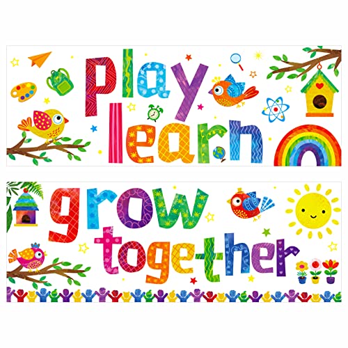 Classroom Banner Poster, 2 PCS Colorful Bulletin Board Decoration ...