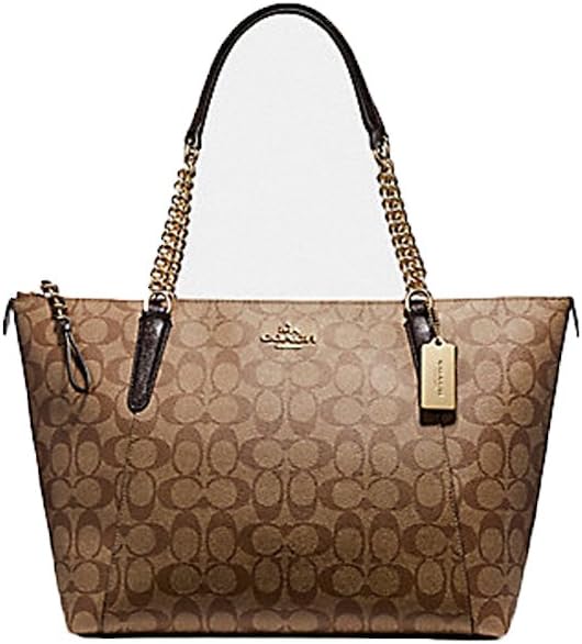 Amazon.com: Coach Signature Ava Chain Tote Shoulder F23526 : Clothing ...