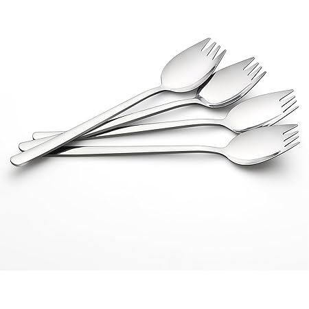 Amazon.com: tiokin Sporks,4-Pack Salad Forks 18/10 Stainless Steel 7.4 ...