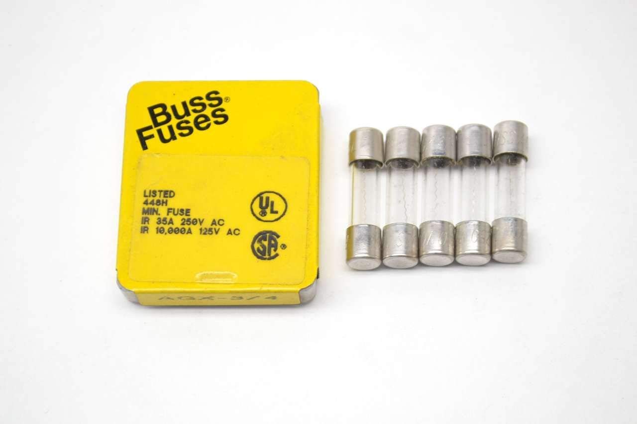 Bussmann AGX-3/4 AGX Series Fuse, Fast Acting, 3/4 Amp, 250V, Glass ...