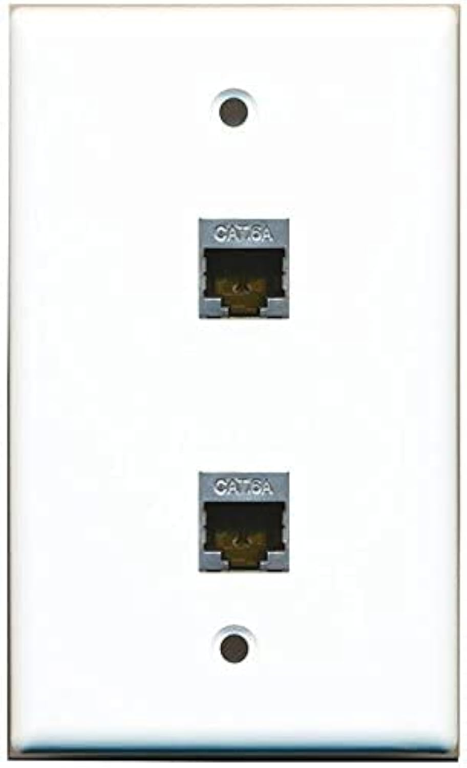 Amazon.com: RiteAV CAT 6A Shielded 2 Port Wall Plate Single Gang ...