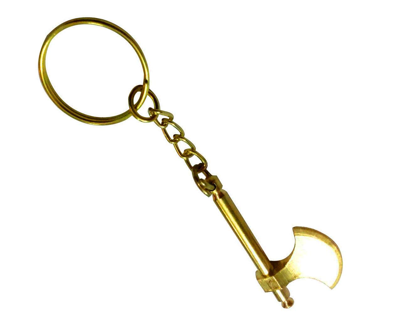 Solidindia Craft Golden Brass ABS Key Chain Halberd Axe Shape Keyring ...
