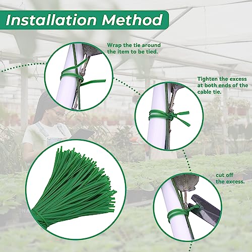 Plant Ties for Climbing Plants, 300pcs 12cm Green Garden Twist Ties for ...
