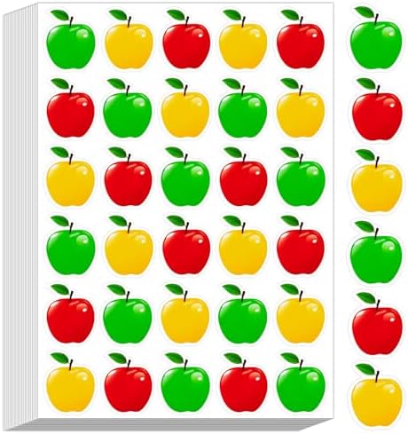 Amazon.com: Apple Shape Sticker,1 Inch Mini Apples for Teachers Reward ...