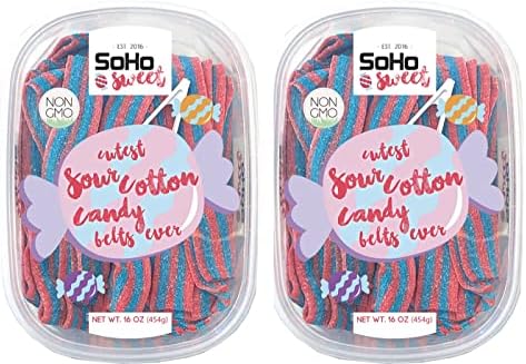 Amazon.com: Soho Sweet Sour Belts Non-GMO Candy Belts – Sour Cotton ...