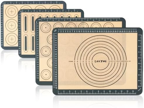 4 Piece Set Silicone NonStick Baking Mats Sheet with Measurement ...