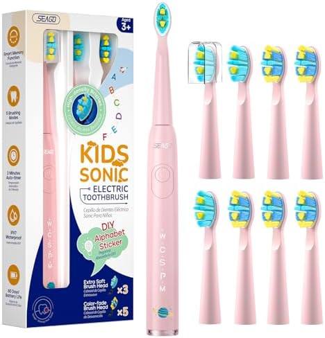 Amazon.com: SEAGO Kids Electric Toothbrush, Rechargeable Sonic Soft ...