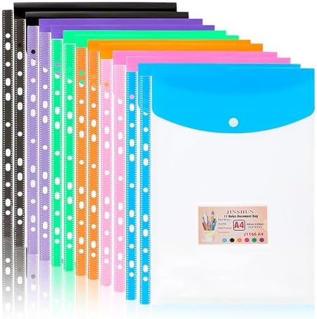 12 Packs A4 File Folders - Plastic Wallets Folders Colourful File ...