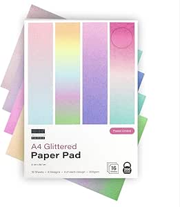 First Edition | A4 Sheets (21cm x 29.7cm) | Glittered Paper Pad | 24 ...