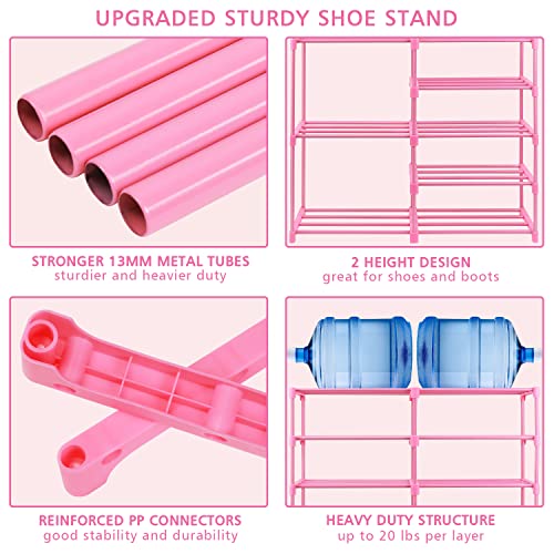 Snapklik.com : 7-Tier Large Pink Shoe Rack, 24-30 Pairs Tall Shoe ...