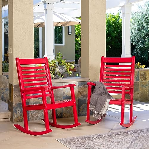 Snapklik.com : 4337CP Modern Wood Rocking ChairWide Seat & High Back ...