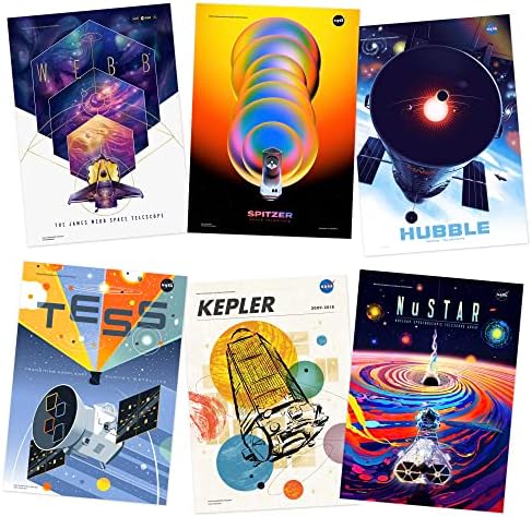 NASA Exoplanet Travel Bureau Telescopes Space Wall Art A4 Poster Pack ...
