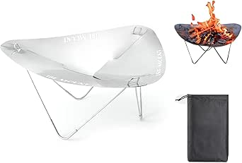 Amazon.co.jp: RATANGF Fire Pit, Bonfire Stand, Fire Disk, Compact ...