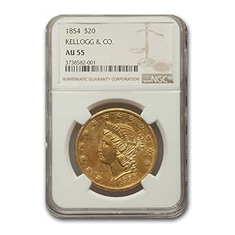 1854 $20 Liberty Gold Double Eagle AU-55 NGC (Kellogg & Co.) G$20 AU-55 NGC at Amazon's ...