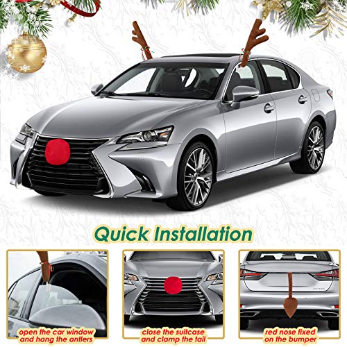 Snapklik.com : Angooni Upgraded Car Reindeer Antler Kit Christmas ...