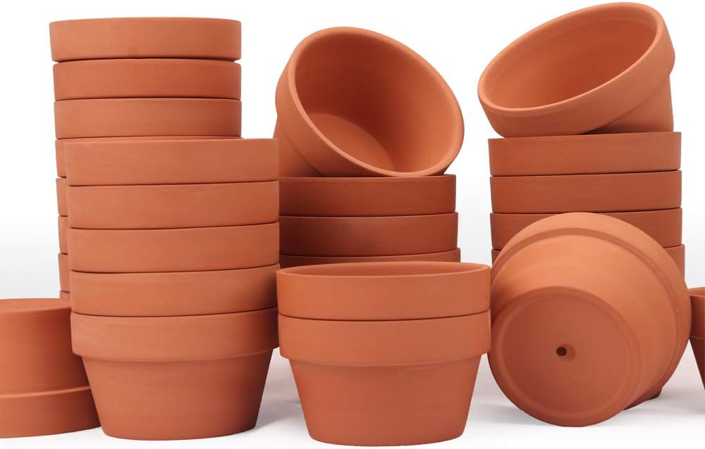 Amazon.com: 57 Pack 3.7" Terracotta Pot Clay Pots Planter Nursery Pots ...