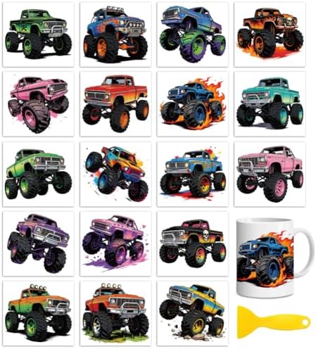 Amazon.com: Peacoblue 18 Sheets Rub on Transfers for Crafts, Monster ...