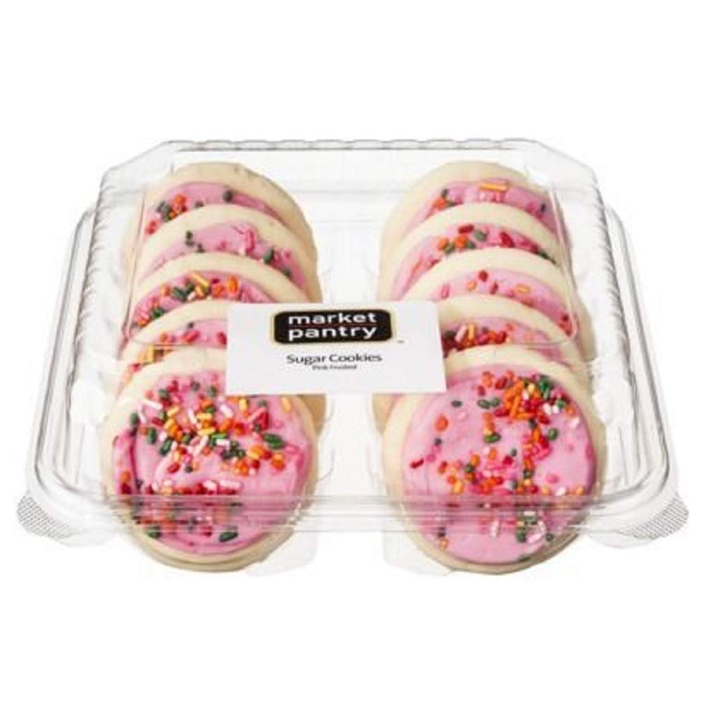 Amazon.com: Pink Iced Frosted Sugar Cookies with Multi-Colored Rainbow ...