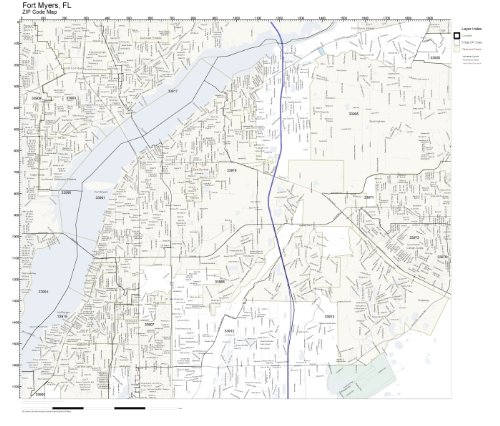 ZIP Code Wall Map of Fort Myers, FL ZIP Code Map Not Laminated: Amazon ...