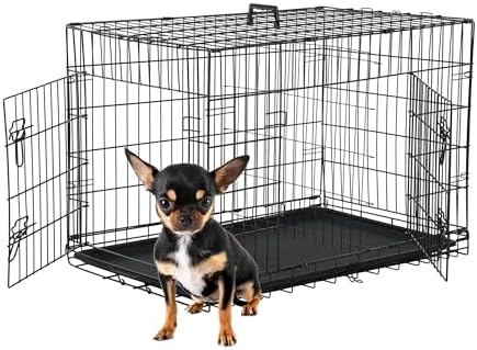 Amazon.com : FDW 24 inch Dog Crate Dog Kennel Cage with Double Door ...