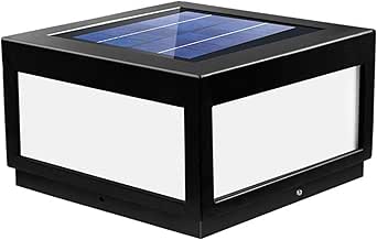 SADWD Square Solar LED Pillar Light Outdoor Fence Deck Column Lamp IP65 ...