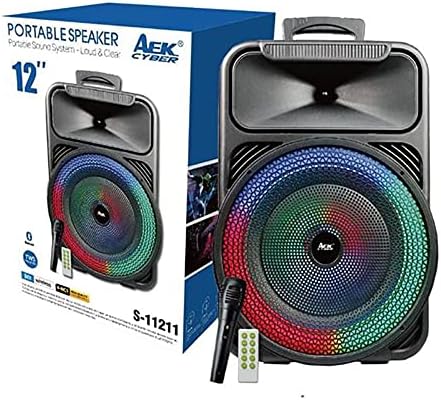 AEK CYBER S-11211 Bocina Bluetooth Grande 12 Pulgadas, Recargable Altavoces Speaker Control y ...