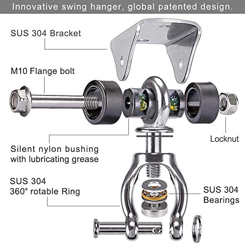 SELEWARE Tire Swing Swivel Hanger,1000 lb Capacity Permanent - Want It All
