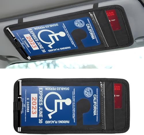 Amazon.com: KHGUZ Car Handicap Placard Holder, Visor Disabled Parking ...