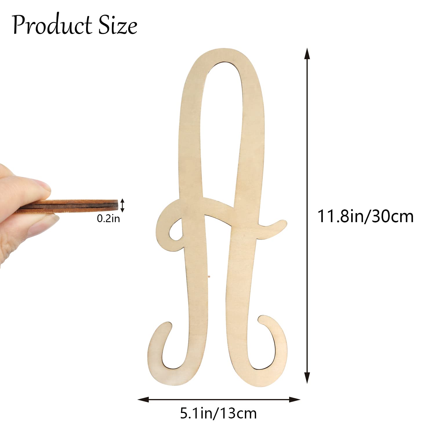 Snapklik.com : Wooden Monogram Letters For Wall Decor 12 Inch Cursive ...