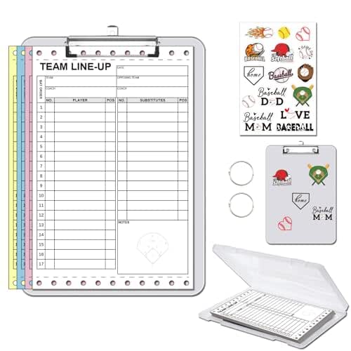Amazon.com: Personalized Baseball & Softball Lineup Cards for 35 Games ...